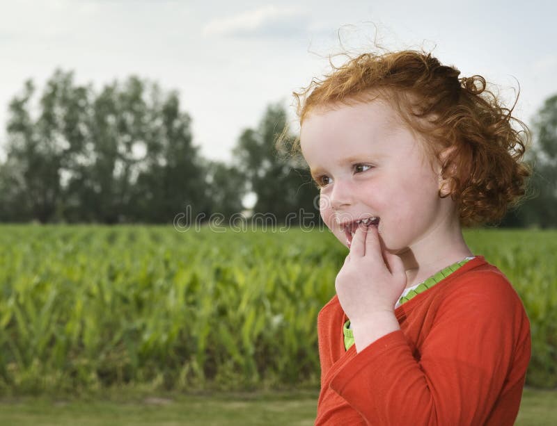 Child with Red Hair Portret Stock Photo - Image of georgeous, sweet ...
