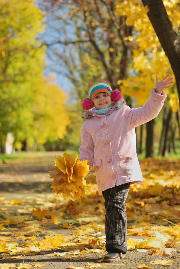 Happy child stock photo. Image of child, colorful, fall - 7031142