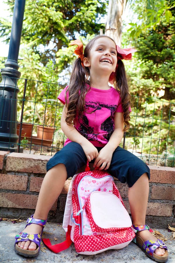 Happy child back to school stock photo. Image of back - 26149132