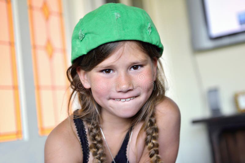 Happy Child with Baseball Cap Stock Image - Image of children, smiling ...