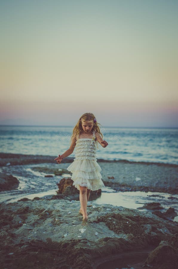 Happy child in beach stock photo. Image of look, real - 108969766