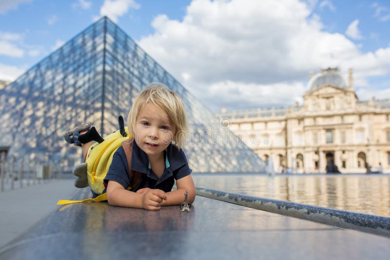 Happy Child, Boy, Visiting Paris during the Summer Editorial Photo ...