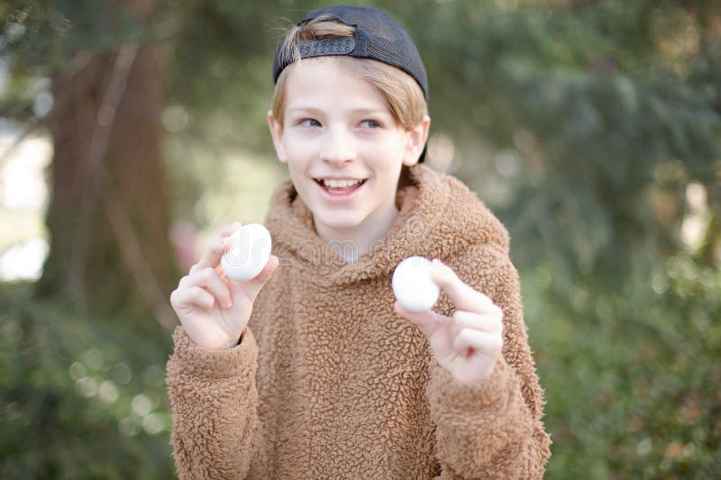 Happy Child Finding Hidden Easter Eggs Stock Image - Image of easter ...