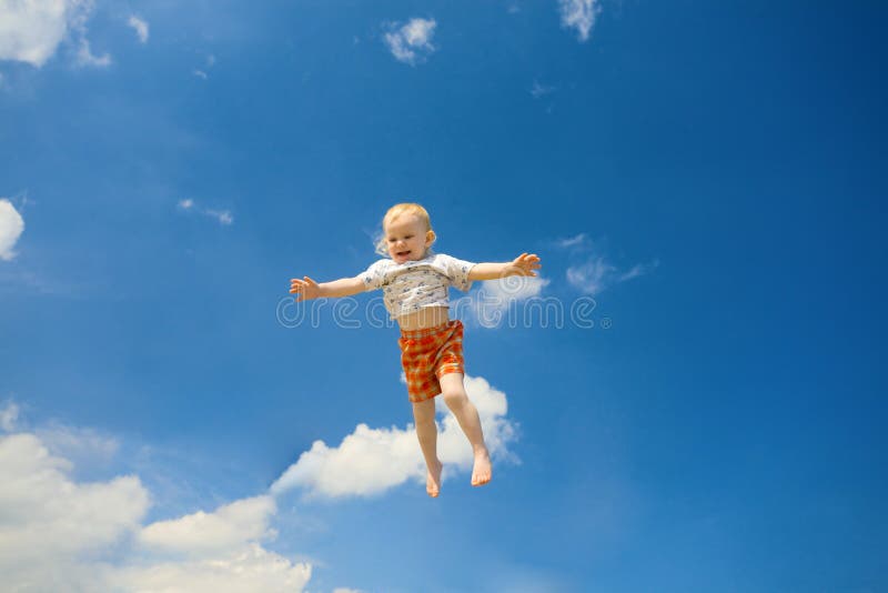 Happy Child Fly In The Sky Picture. Image: 5228341