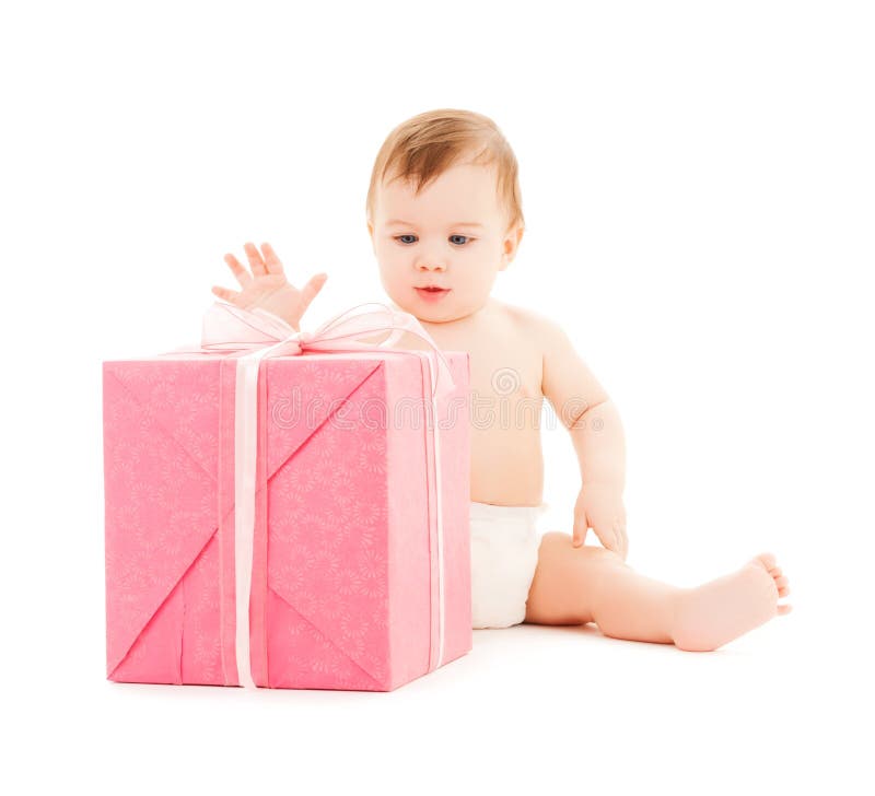 Happy child with gift box stock image. Image of little - 38099117