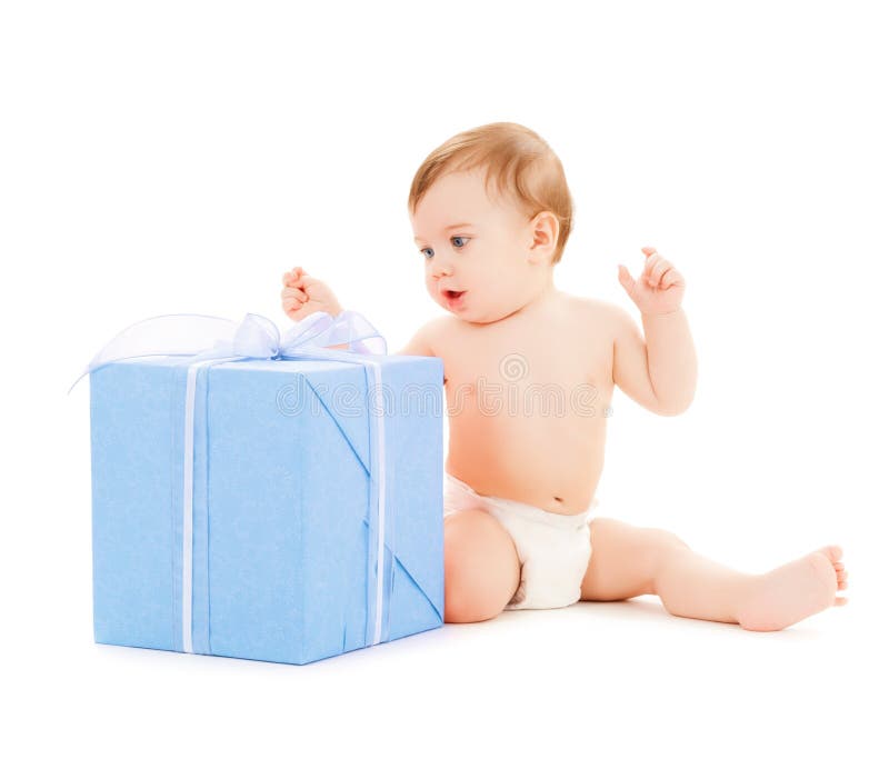 Happy child with gift box stock image. Image of happy - 38102297