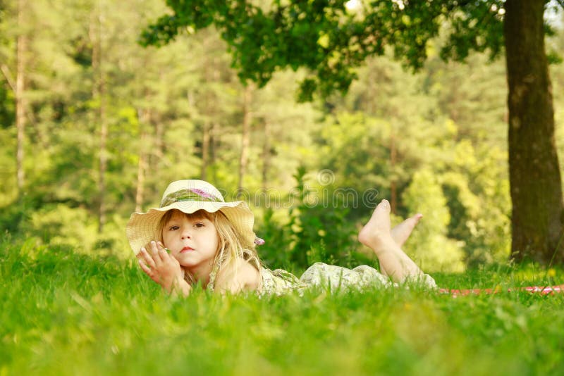Happy Child Having Fun Playing in the Nature Park Stock Photo - Image ...
