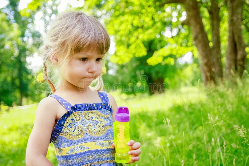 Happy Child Having Fun Playing in the Nature Park Stock Photo - Image ...