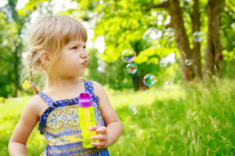 Happy Child Having Fun Playing in the Nature Park Stock Image - Image ...