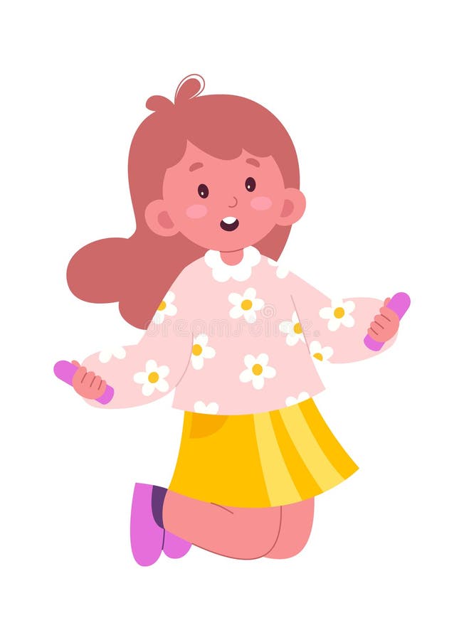 Happy Child Jumping Flat Icon Leisure Time Stock Vector - Illustration ...