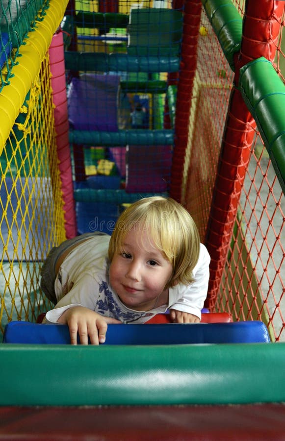 Happy Child Playing in the Children S Play Center Stock Image - Image ...