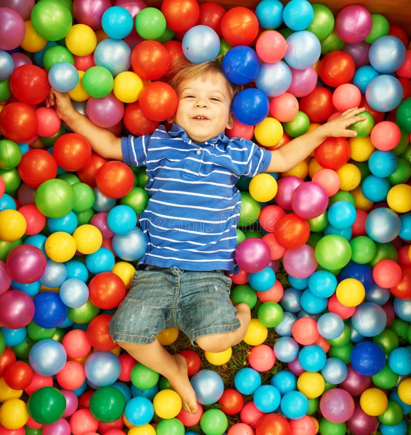 Baby in balls stock image. Image of balls, ball, children - 14282729