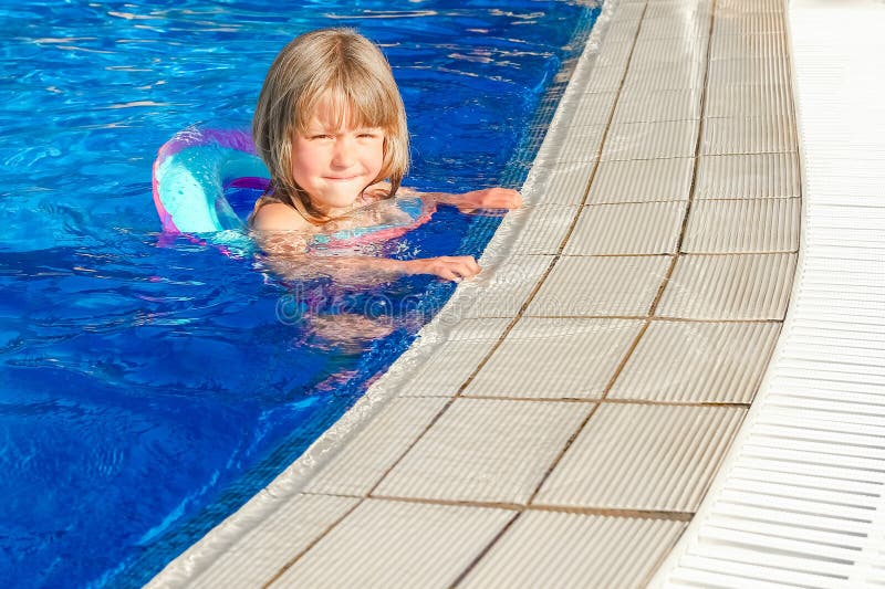 A Happy Child Plays by the Pool by the Sea Stock Photo - Image of fresh ...