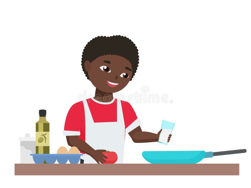 Cartoon Chefs Cooking Breakfast