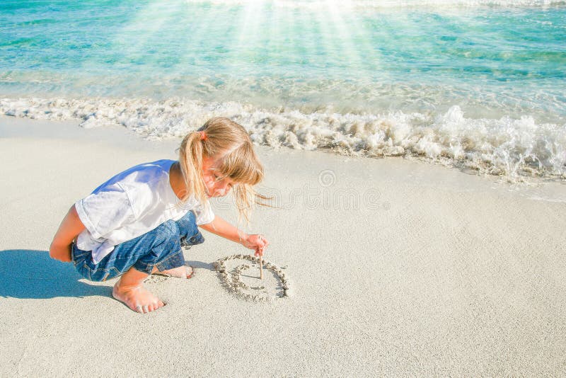 Happy Child by the Sea in the Open Air Stock Photo - Image of happiness ...