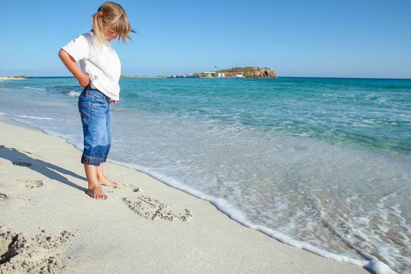 Happy Child by the Sea in the Open Air Stock Photo - Image of people ...