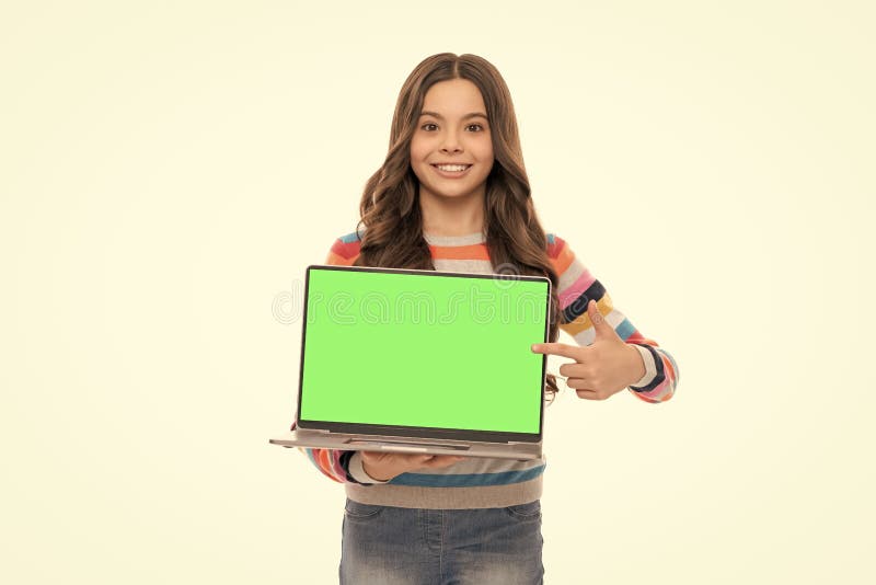 Happy Child Study Online Education Making Presentation on Computer Copy ...