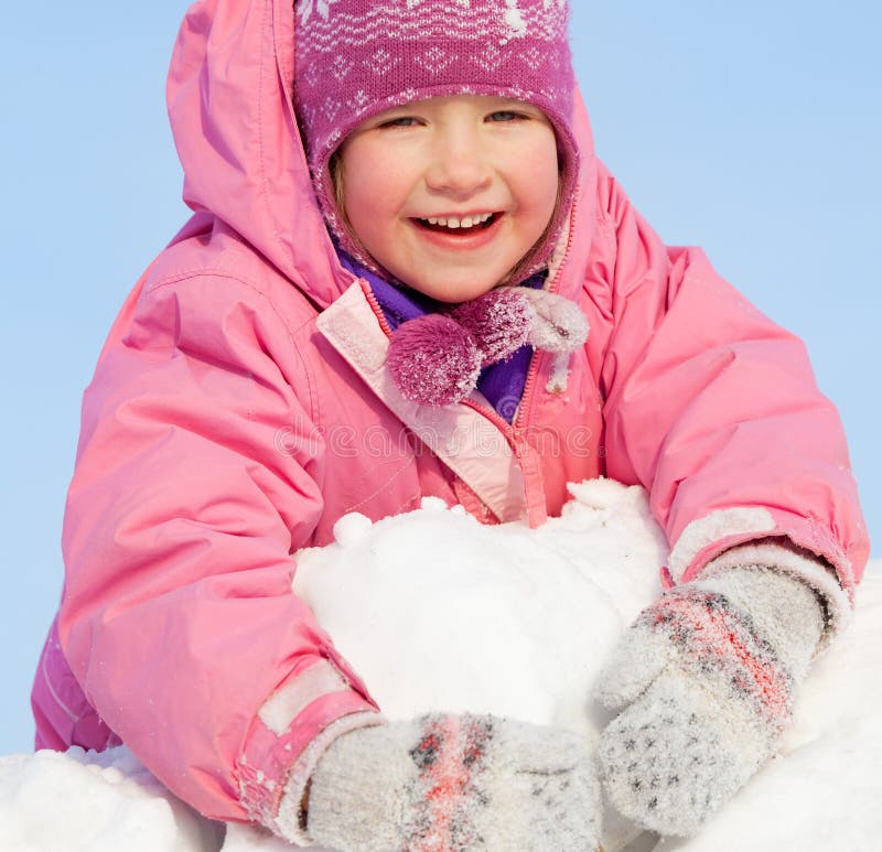 Happy child in winter park stock photo. Image of children - 27179102