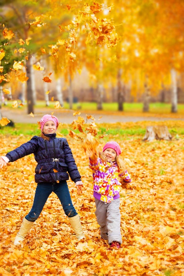 Children in an Autumn Forest in the Fall Stock Image - Image of color ...