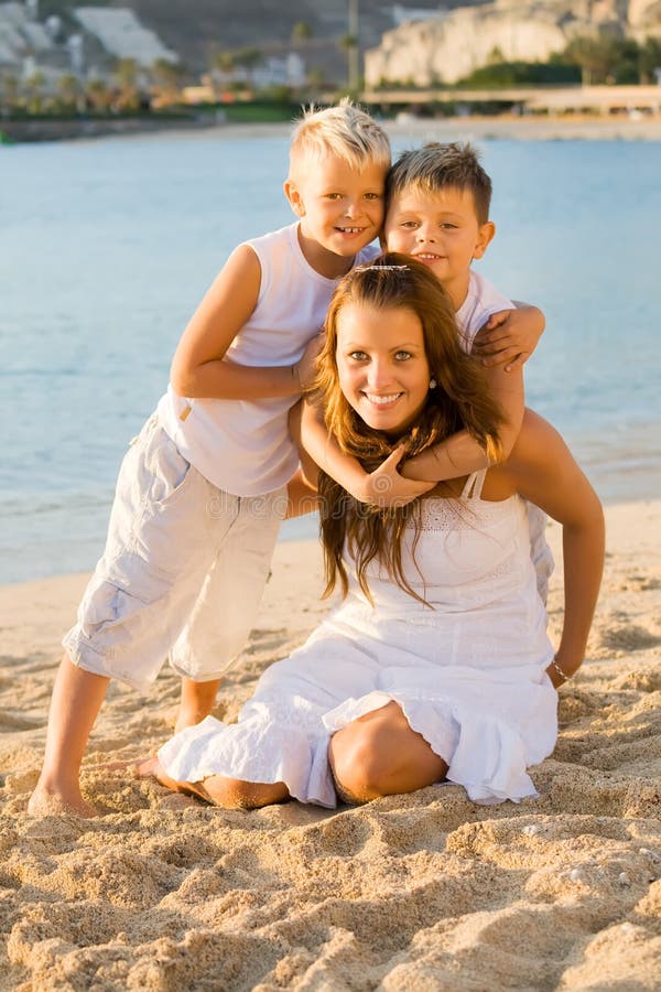 Happy Children on the Beach Stock Image - Image of sunny, warm: 7074885
