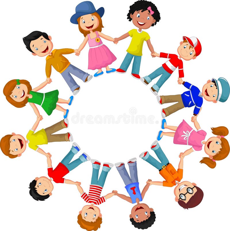 Happy Children Cartoon Different Races Stock Vector - Illustration of ...