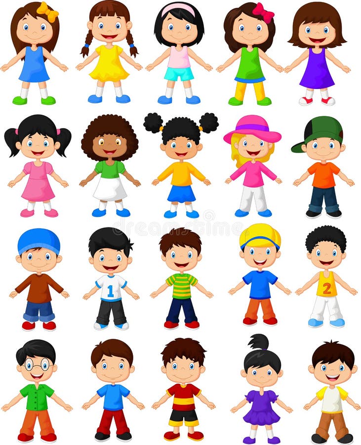 Seamless Background with Set of Multicultural National Children. Stock ...