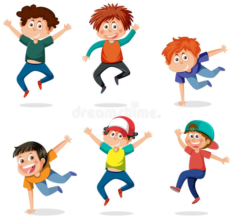 Happy children dancing set stock vector. Illustration of collection ...