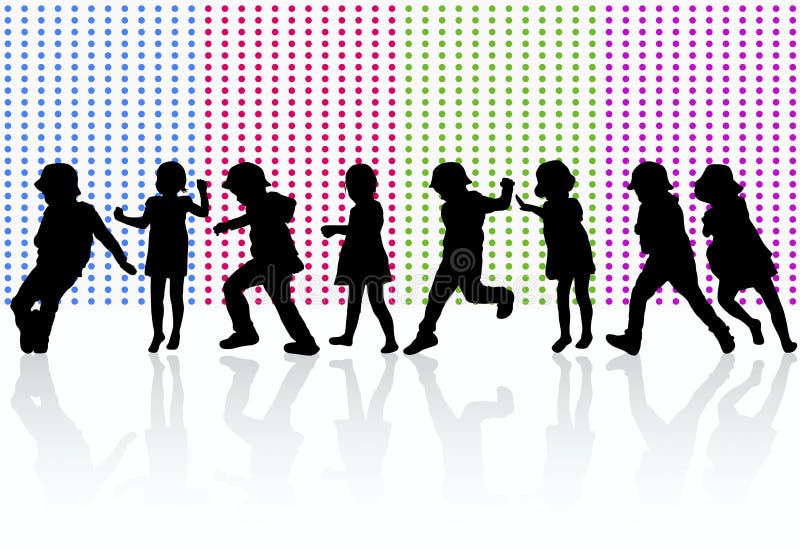 Happy Children Dancing Together Stock Vector - Illustration of male ...