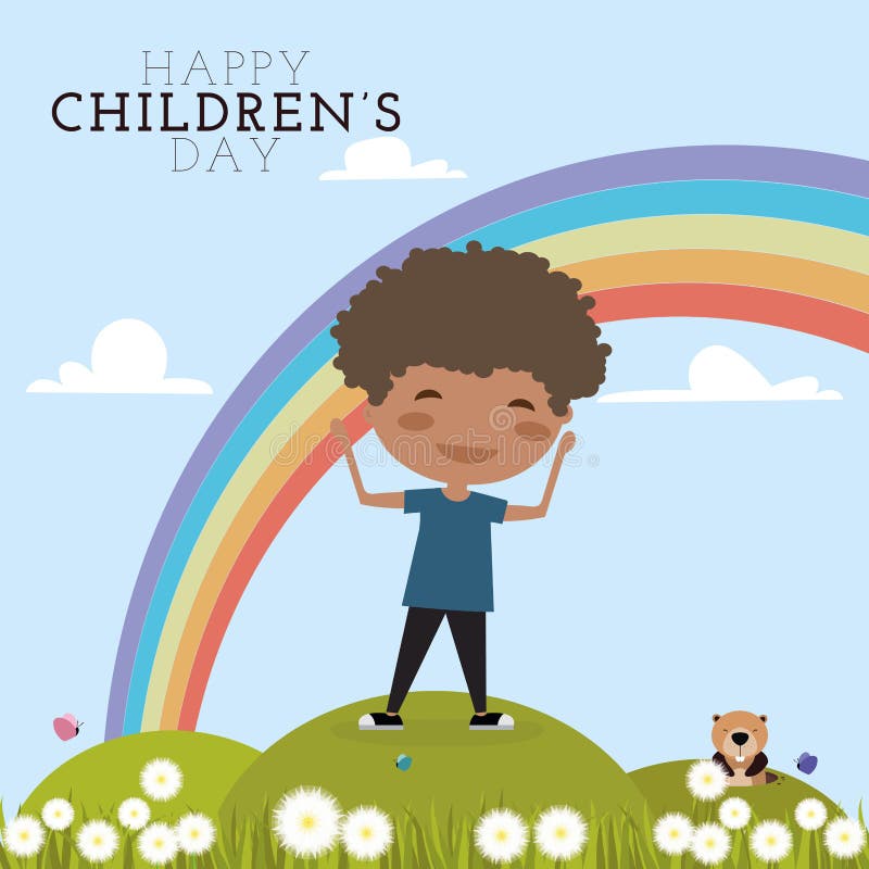 Happy children day stock vector. Illustration of happiness - 67862515