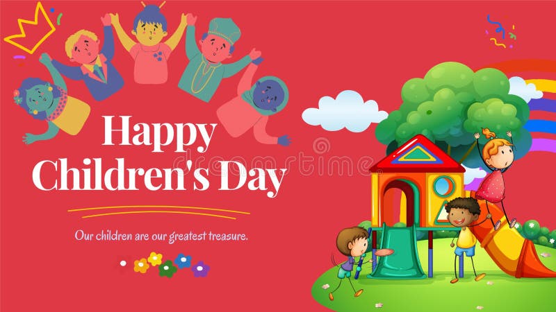 Happy Children Day World Children S Day,20th March Stock Image - Image ...