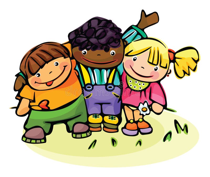 Happy Children of Different Races. Stock Vector - Illustration of black ...