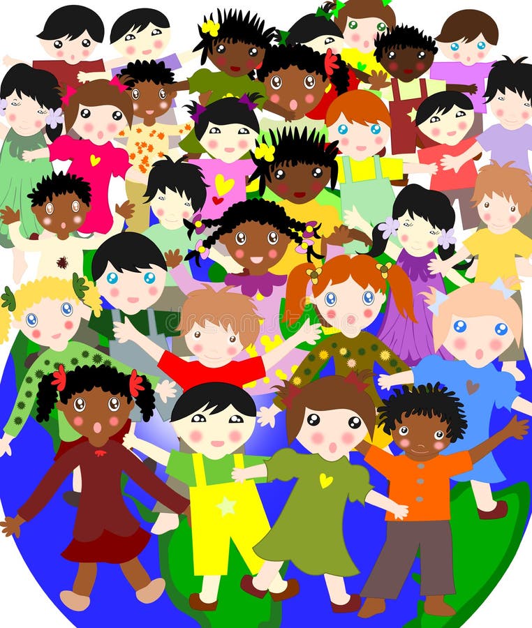 Happy Children of Different Races in the World, the Concept Stock ...