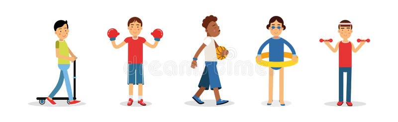 Happy Children Doing Different Sport Activity Vector Set Stock Vector ... Happy Children Doing Different Sport Activity Vector Set Stock Vector ...