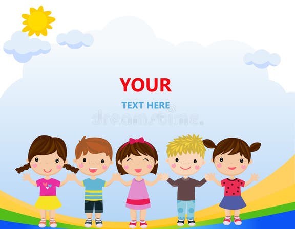 Happy children and frame stock vector. Illustration of frame - 105510967