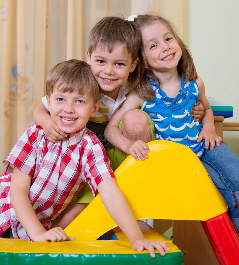 Happy Children Having Fun at Home Stock Photo - Image of laughing, face ...