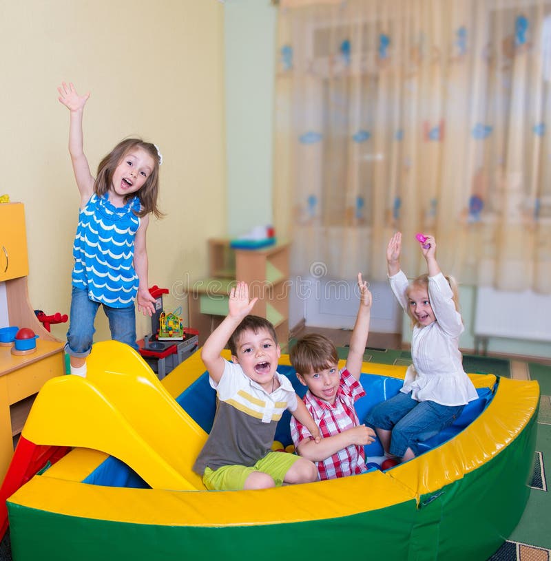 Happy Children Having Fun at Home Stock Photo - Image of children ...