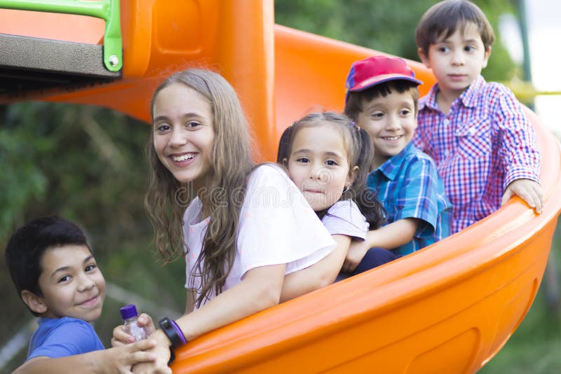 Happy Children Having Fun in the Park Stock Image - Image of human ...
