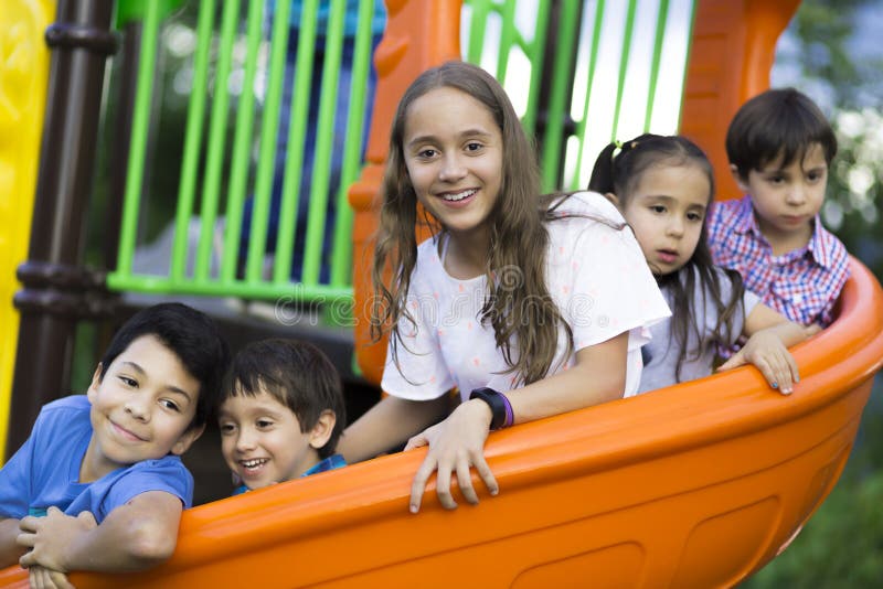 Happy Children Having Fun in the Park Stock Photo - Image of indian ...
