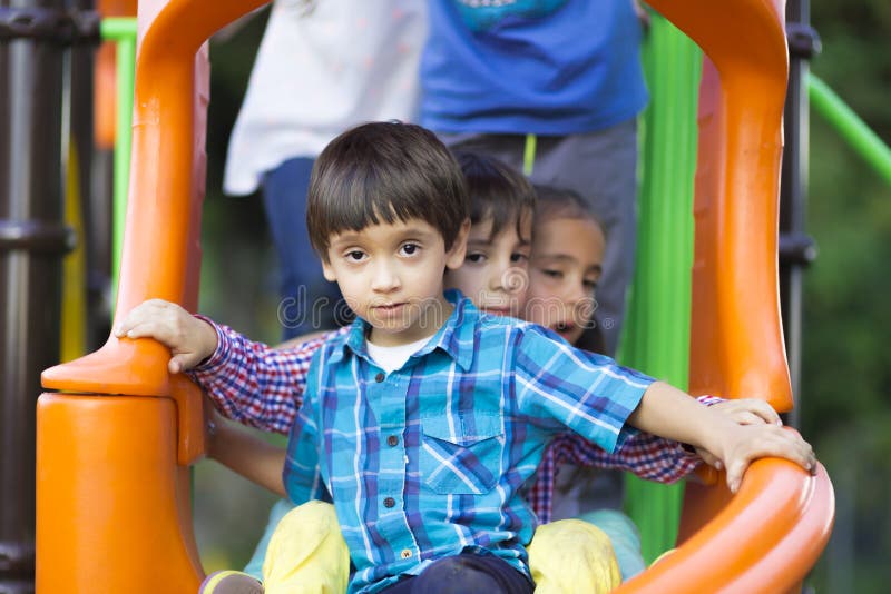 Happy Children Having Fun in the Park Stock Photo - Image of girl ...