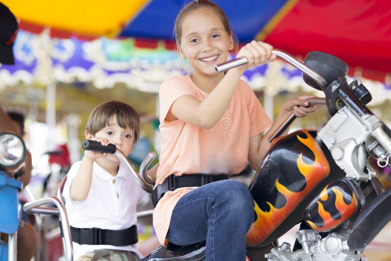 Happy Children Having Fun Riding Stock Image - Image of indian ...