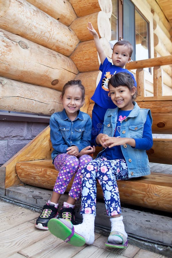 Happy Children Having Fun in Spring Stock Image - Image of girl, happy ...