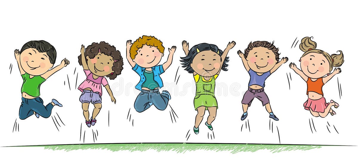 Happy Children Jumping Stock Illustrations – 18,892 Happy Children ...