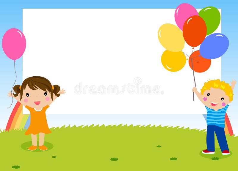 Happy children. Kids frame stock vector. Illustration of celebration ...
