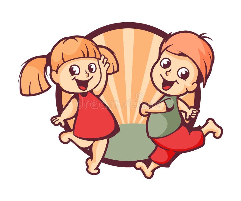 Happy children logo design stock vector. Illustration of family - 55935108