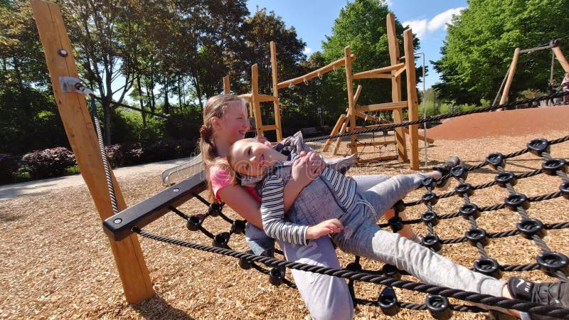 Happy Children Playing and Having Fun at Playground. Cute Children ...