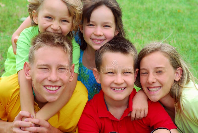 Happy children portrait stock photo. Image of affectionate - 2989514