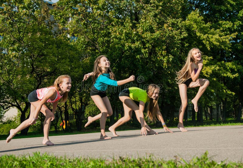 Happy children running stock photo. Image of field, happy - 45258830