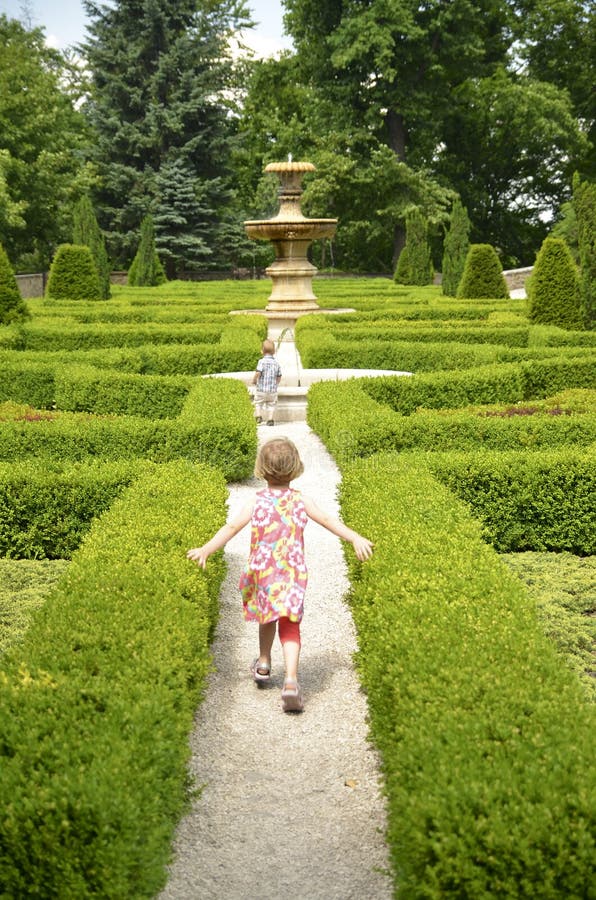 Happy Children Running Maze Stock Photos - Free & Royalty-Free Stock ...