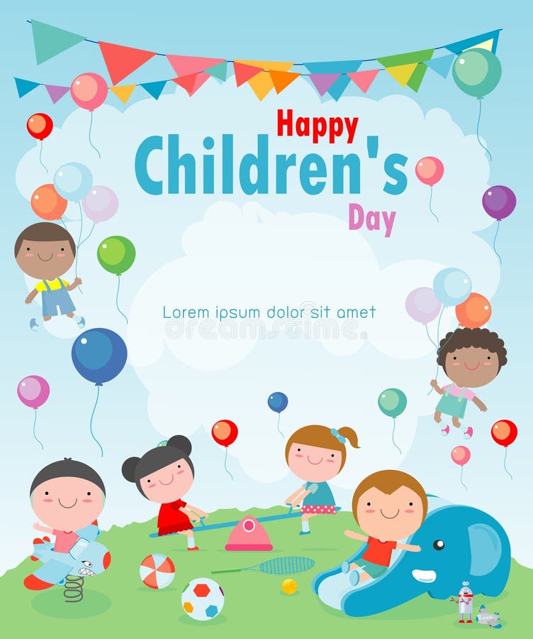 Happy Children`s Day Background, Vector Illustration. Stock Vector ...