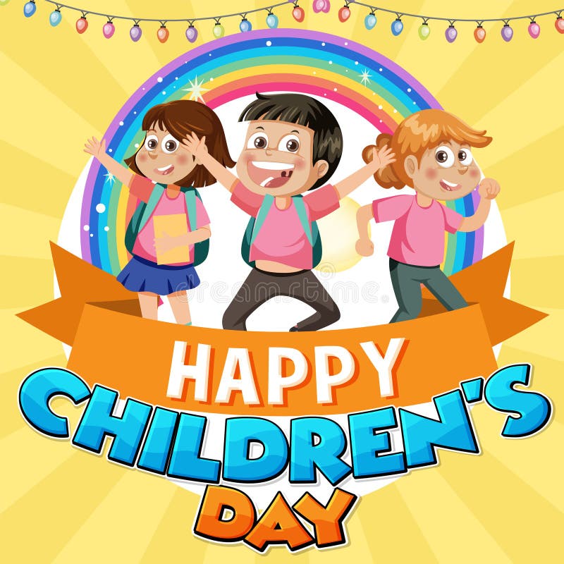 Happy Children S Day Banner Stock Vector - Illustration of childrenday ...
